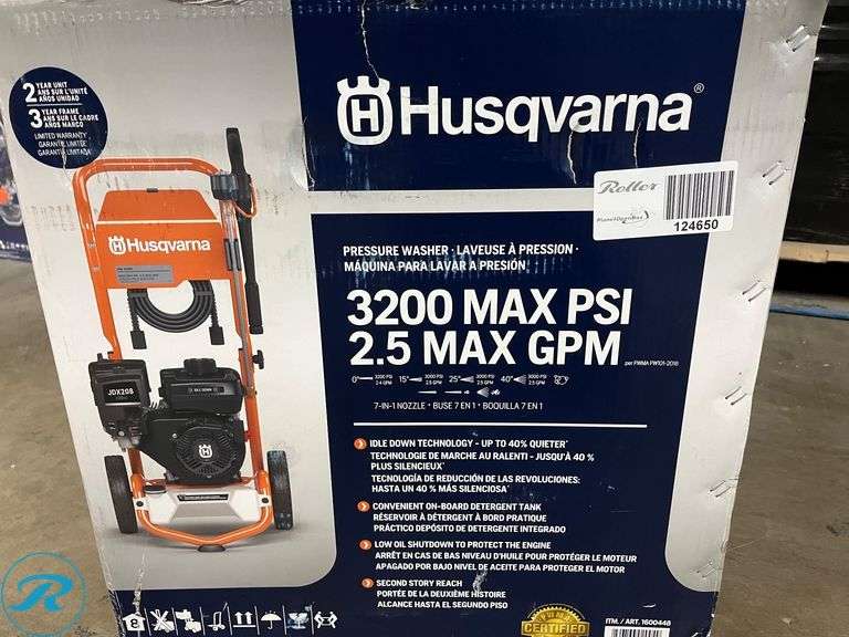 Husqvarna 3200 PSI Gas Powered Pressure Washer - New - Roller Auctions