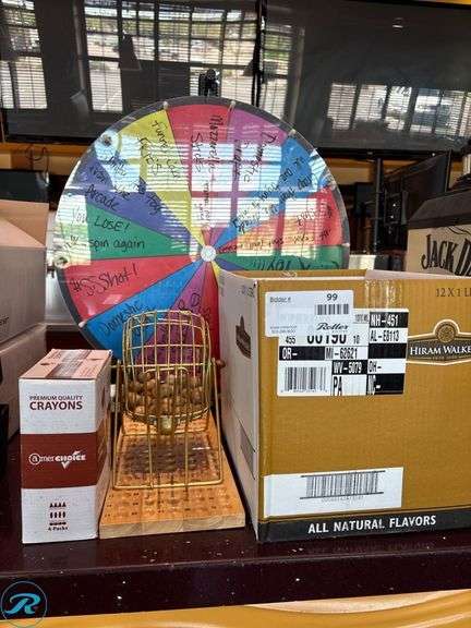 Bingo Cage with Balls and Multi-Colored Spinning Prize Wheel - Roller ...
