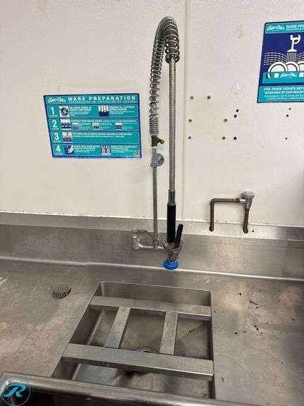 Commercial Stainless Steel Dishwashing Station with Salvajor Model 200 ...