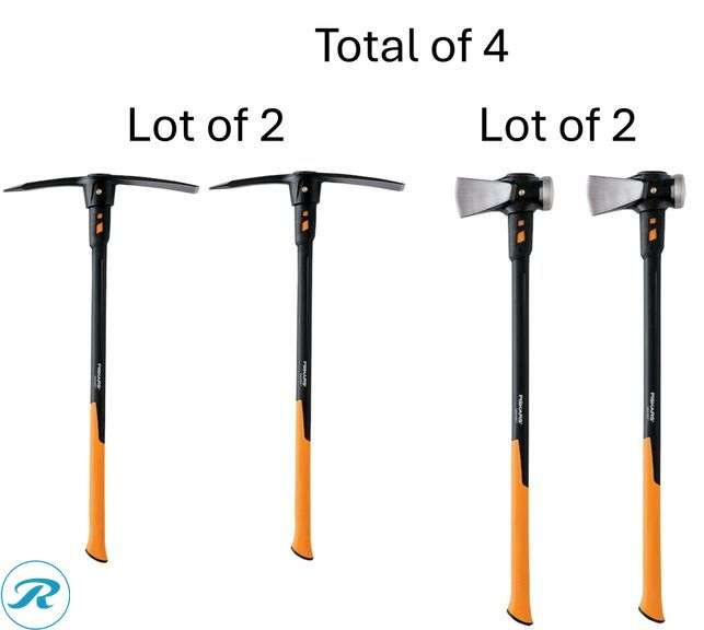 (4) New- (2) Fiskars 5-lb Forged steel Garden pick with 36-in Composite ...