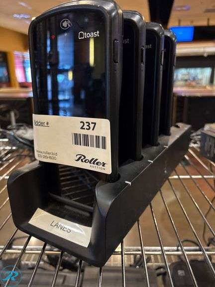 (4) Toast Handheld POS Devices in Charging Dock - Roller Auctions