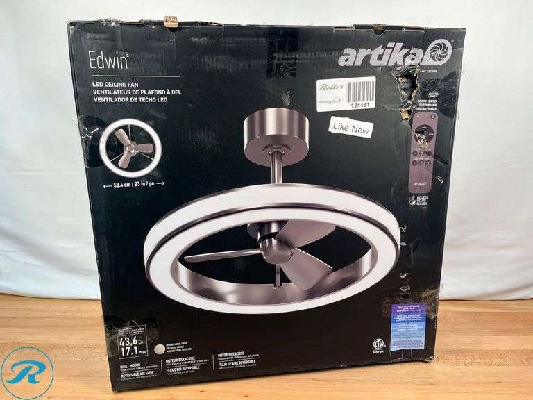 Artika Edwin 23" LED Chandelier Ceiling Fan - Like New - Roller Auctions