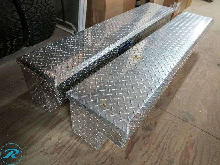 (2) UWS TBSM-60 Aluminum Side Mount Toolboxes, 5’ Length (No Keys) - Roller Auctions