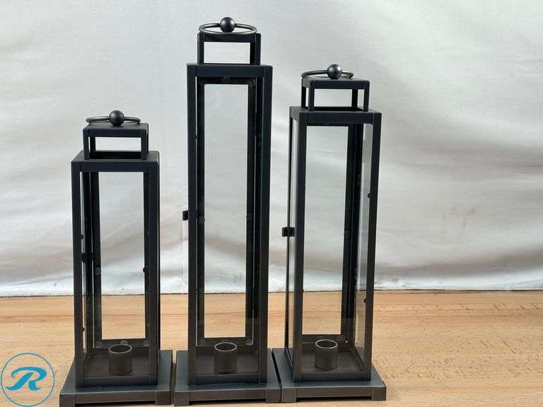 (6) Tower Lantern: LED Tapered Candle- Like New/ 3 are Missing Candles ...