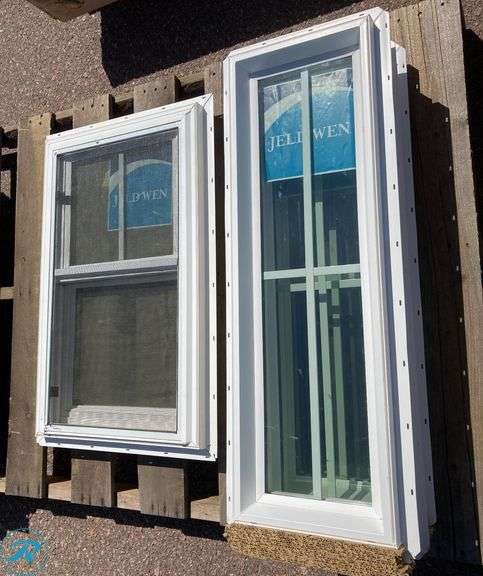(4) New- Jeld-Wen White Vinyl Windows (1) 20" x 32" double Hung (3) 12 ...
