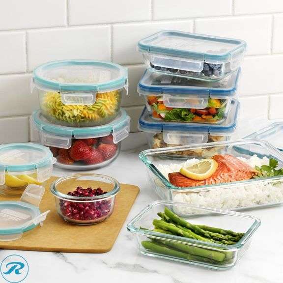 (2) Snapware Pyrex 18-piece Glass Food Storage Set - Like New - Roller ...