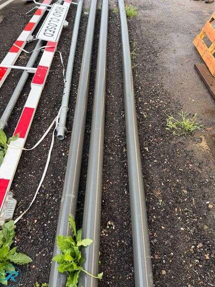 (3) Metal Light Poles, 35' Length, 8" x 8" Bolt Pattern, Square Base ...