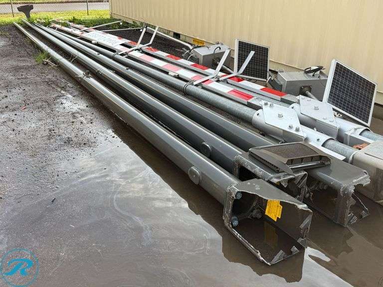 (3) Metal Light Poles, 35' Length, 8" x 8" Bolt Pattern, Square Base ...