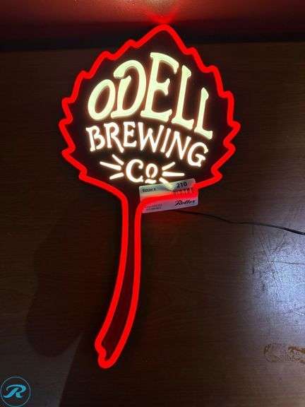 Odell Brewing Co. LED Neon-Style Sign with Power Adapter - Roller Auctions