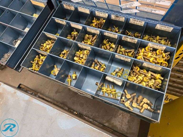 (4) Hardware Bins with Organized Assortment of Hardware and Fittings ...