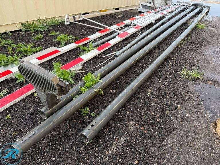 (3) Metal Light Poles, 35' Length, 8" x 8" Bolt Pattern, Square Base ...