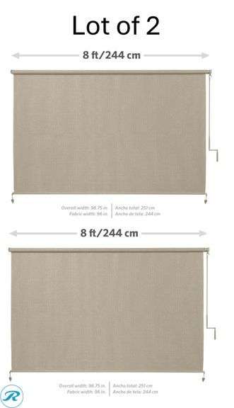 (2) New-allen + roth 96-in x 96-in Sand Light Filtering Cordless ...