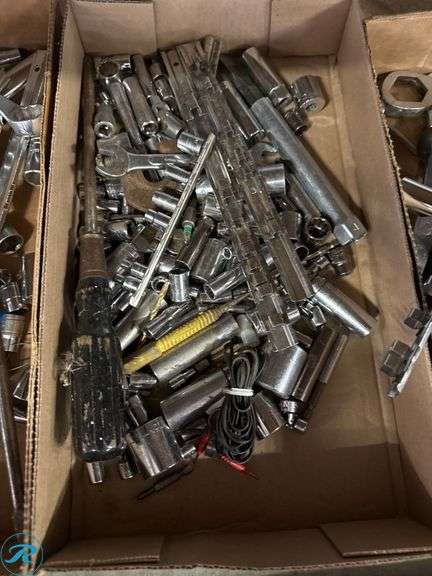 Metal Hand Tools and Sockets in Cardboard Boxes - Roller Auctions