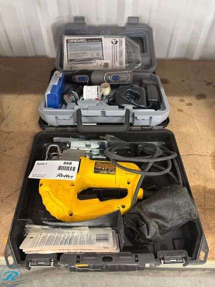Dremel 8220 Rotary Tool with Accessories and DeWalt DW317 Orbital Jig ...