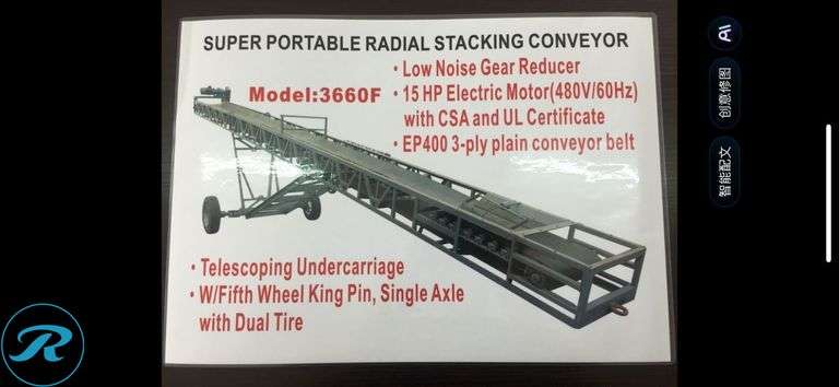 New Super Portable Radial Stacking Conveyor - Roller Auctions