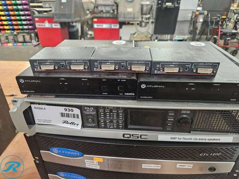 Audio Equipment Including Atlona, QSC, and Crown CTS 1200 Amplifiers - Roller Auctions