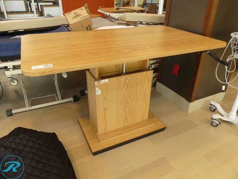 Hausmann Industries Adjustable Height Wood Examination Table, 60" x 36 ...
