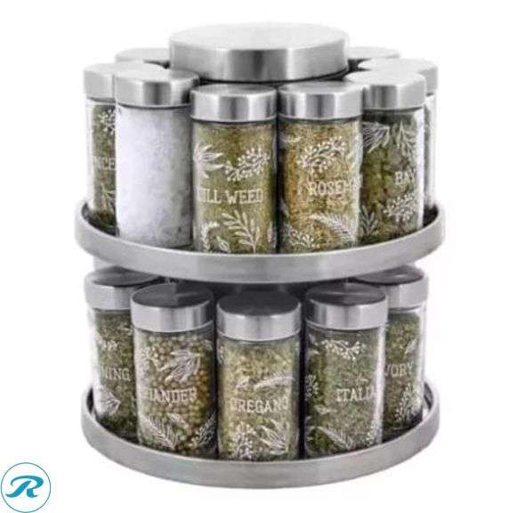 Kamenstein 20 Jar Revolving Countertop Spice Rack with integrated tool ...