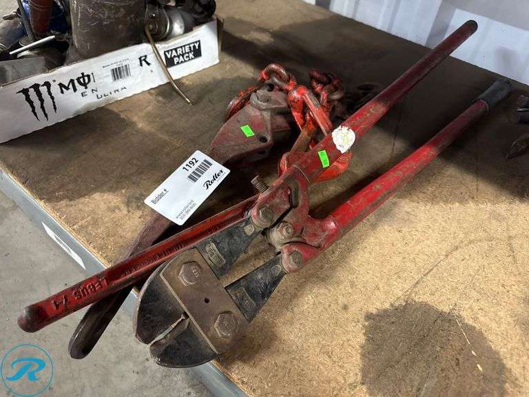 Red Bolt Cutters and Chain Load Binders - Roller Auctions