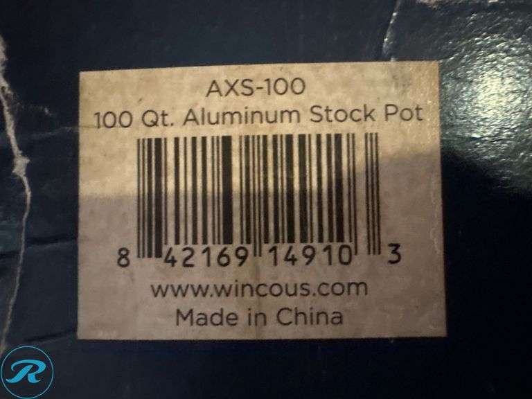 Winco AXS-100 Super Aluminum 100 Qt Stock Pot, 21”D - Roller Auctions