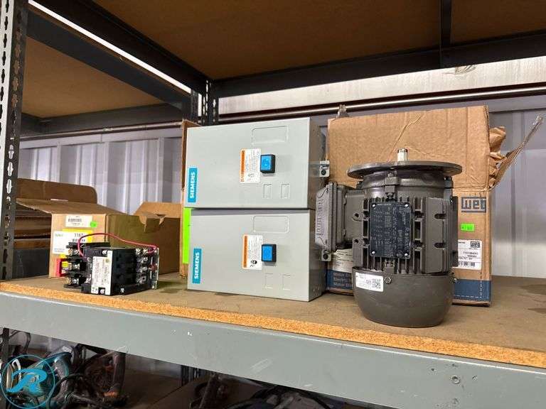 Siemens Electrical Boxes, WEG Electric Motor, and Square D NEMA Starter ...