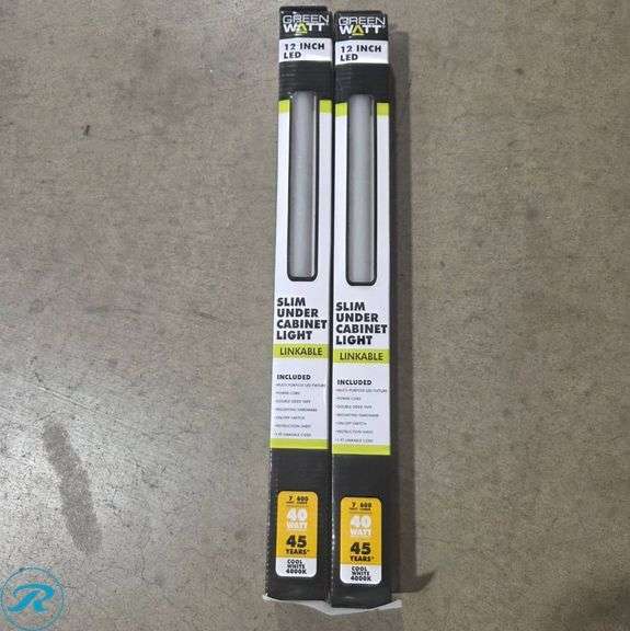 (2) Green Watt 12-Inch LED Slim Under Cabinet Lights, Linkable - Roller ...