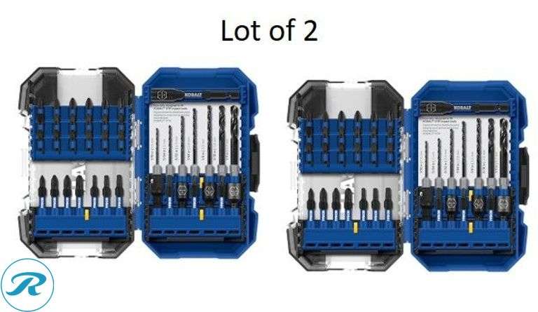 (5) New- (2) Kobalt XTR Impact Screwdriver Bit Set 40 -Piece (1) Kobalt ...