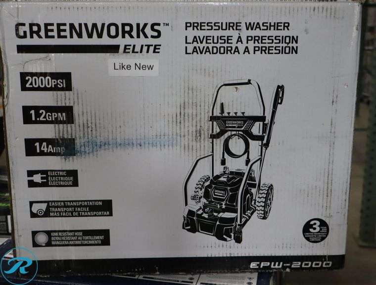 Greenworks Elite 2000 PSI Electric Pressure Washer Model: EPW-2000 ...