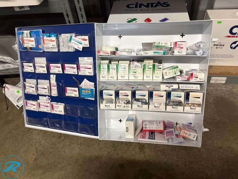 (3) Cintas First Aid Center Metal Cabinets With Contents - Roller Auctions