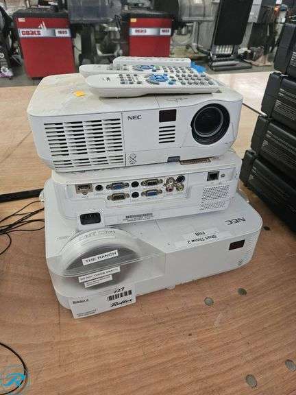 Three NEC Projectors with Mixed Input Connections and Three Remote ...
