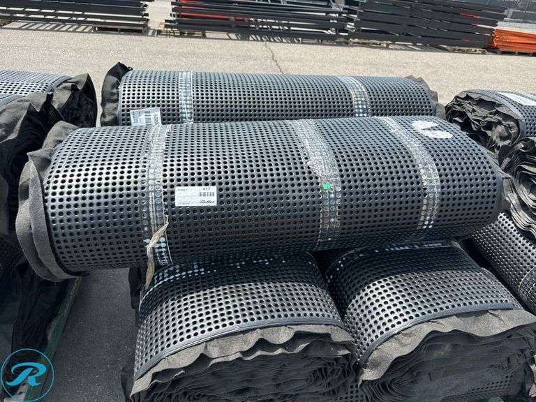 (3) Pallets of Black Perforated Plastic Drainage Rolls - Roller Auctions