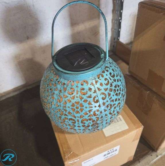 (1) Wsgift Blue Solar Lantern with Handle - Roller Auctions