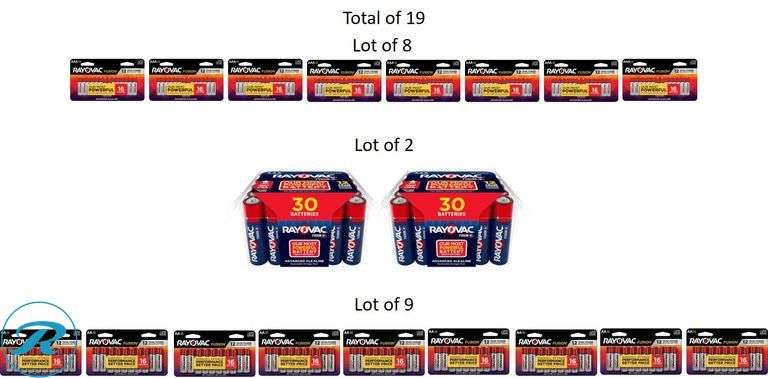 (19) New- (8) Rayovac Rayovac Alkaline AAA Batteries ( 16 -Pack) Exp 02 ...