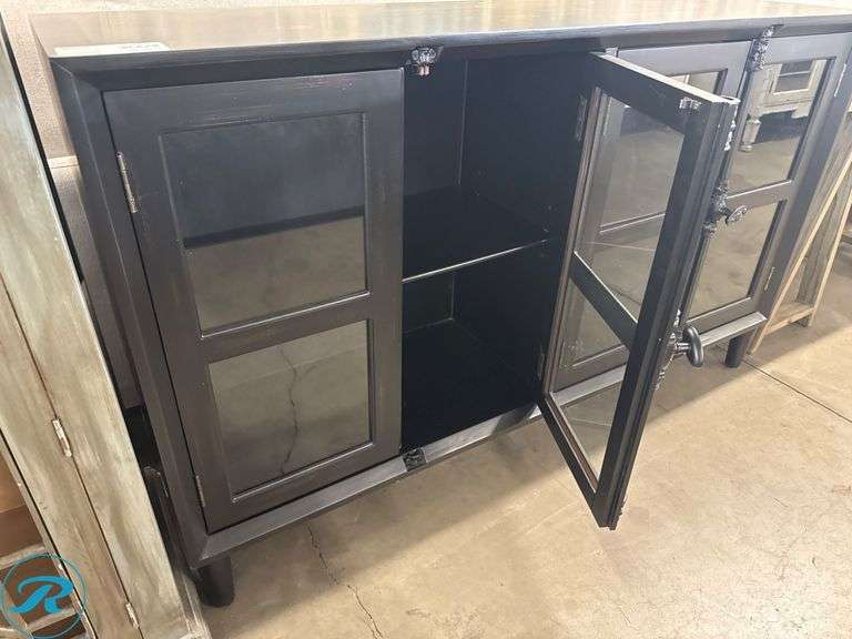 Coaster Fine Furniture Four-Door Sideboard with Glass Doors, 60 in x 18 ...
