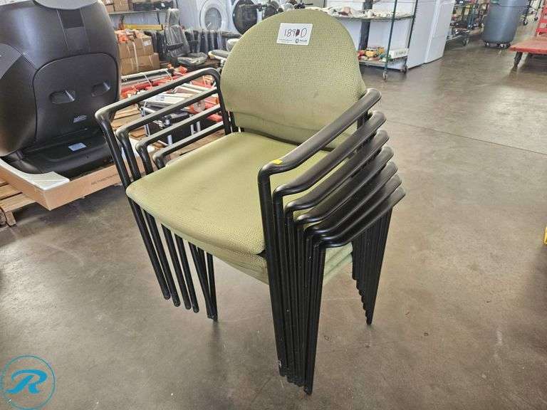 (7) National Tag Guest Chairs With Upholstered Round Backs and Arms ...