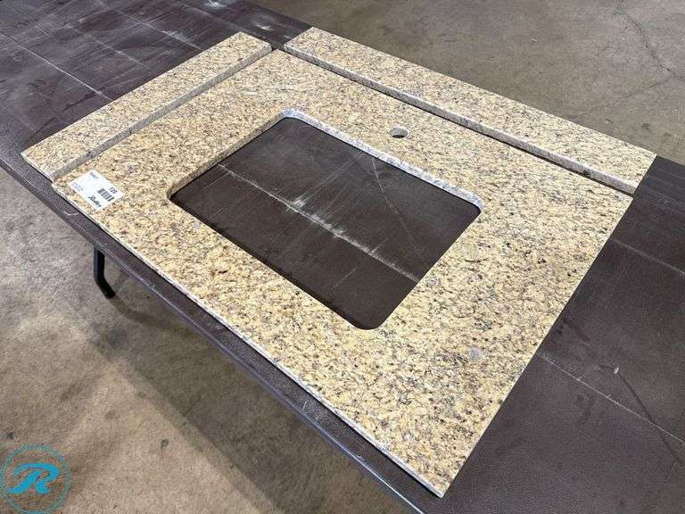 31″ x 22″ Santa Cecilia Granite Countertop with Pre-Cut Openings, Back ...