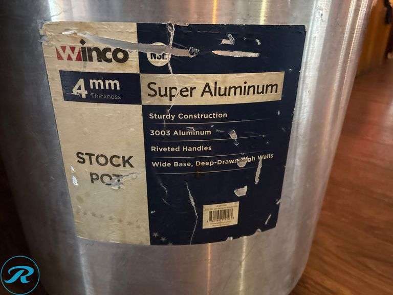 Winco AXS-100 Super Aluminum 100 Qt Stock Pot, 21”D - Roller Auctions