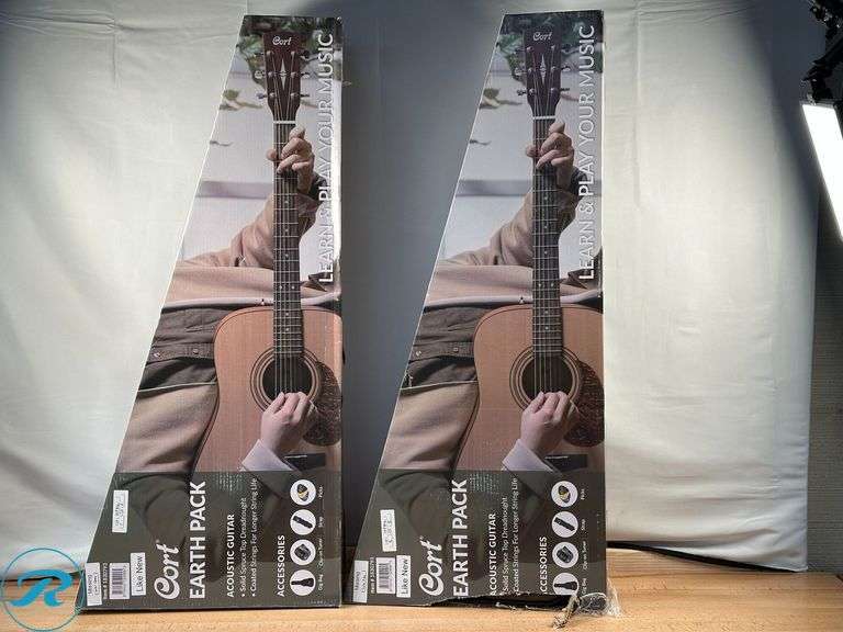 (2) Cort Acoustic Guitar Earth Pack Bundle - Like New - (1)Missing ...