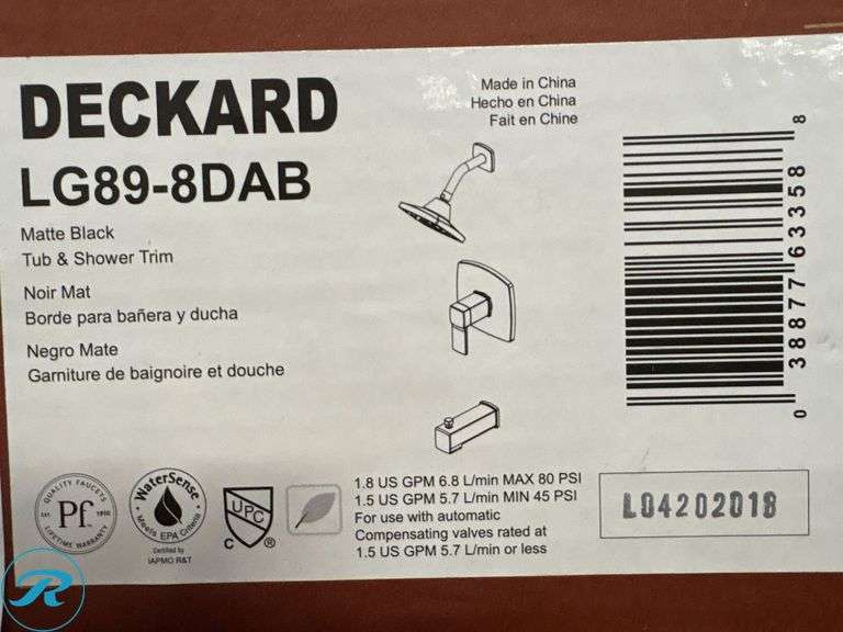 Delta Foundations B2515LF-SSPPU-ECO Faucet and Deckard LG89-8DAB Tub & Shower Trim - Roller Auctions