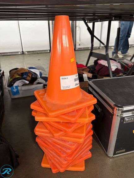 Stack of Orange Traffic Safety Cones - Roller Auctions