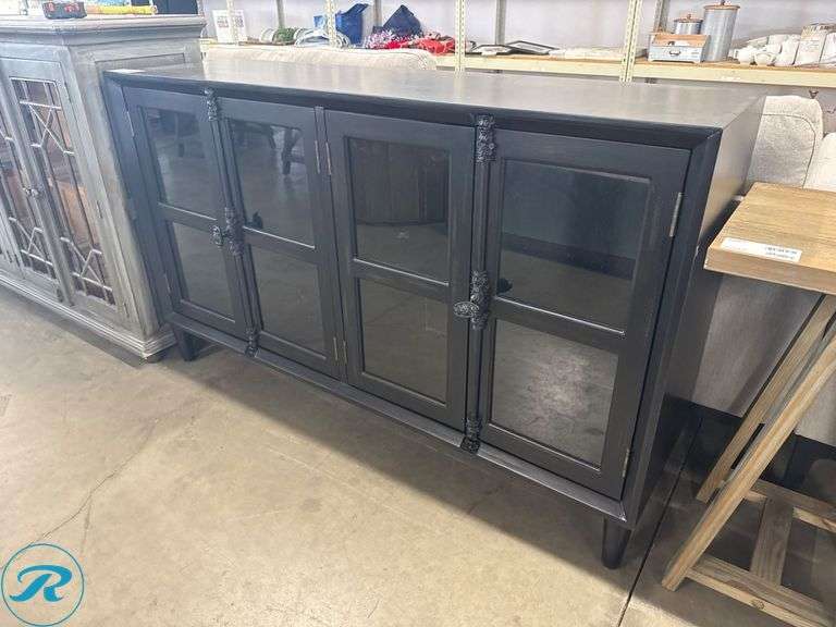 Coaster Fine Furniture Four-Door Sideboard with Glass Doors, 60 in x 18 ...