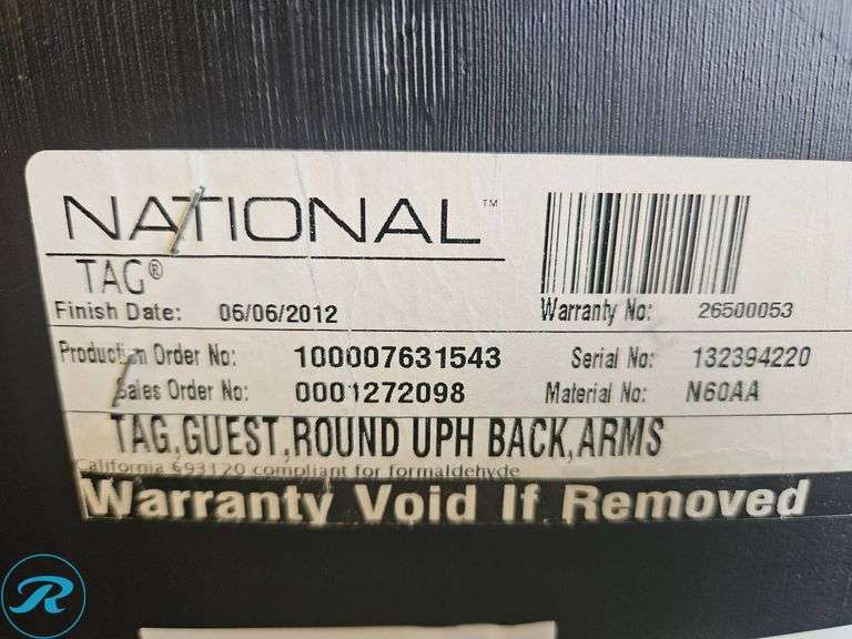 (7) National Tag Guest Chairs With Upholstered Round Backs and Arms ...