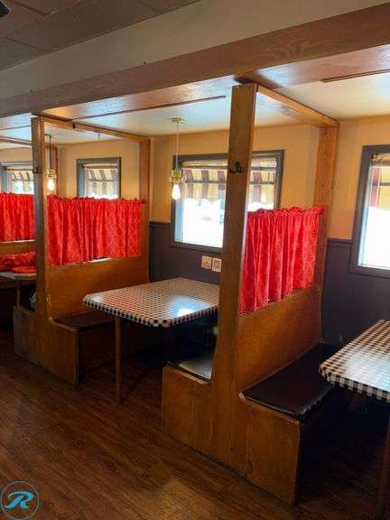 Wood Booth Package With Freestanding Booths and Padded Seats, (7) 48 in ...