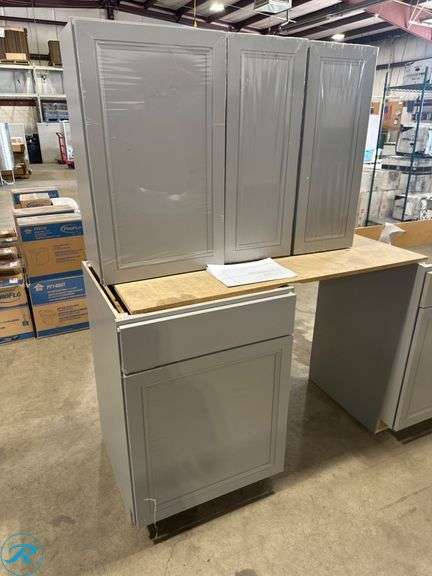 15 piece Denver Now – Wintucket Gray Shaker Kitchen Cabinet Set ...