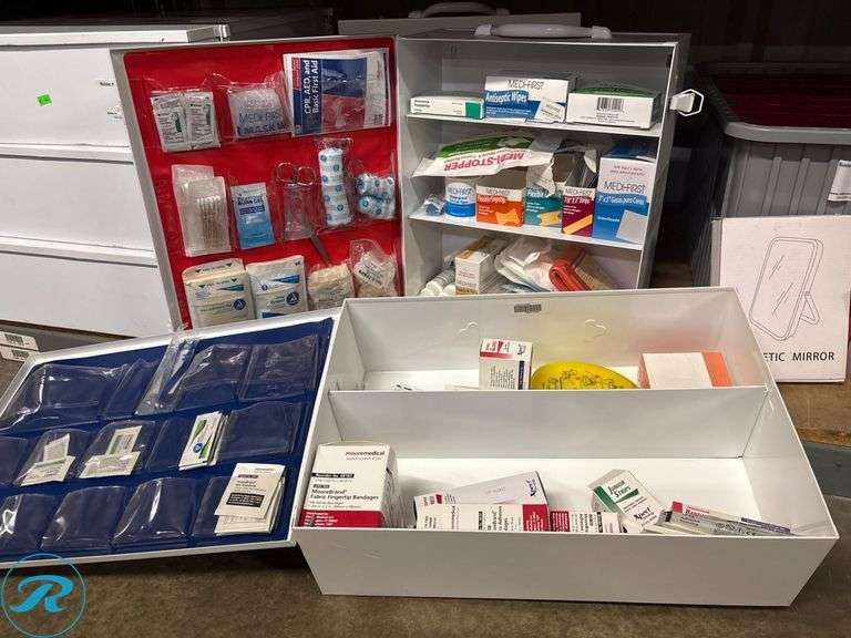 (3) First Aid Cabinets Including Cintas, Medi-First, and Xpect Models ...