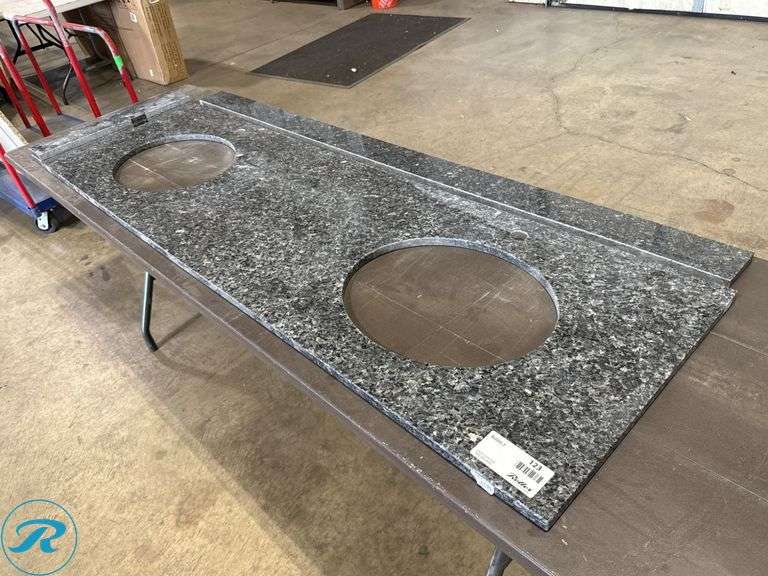 New 73″ x 22″ Silver Pearl Granite Countertop with Pre-Cut Openings ...