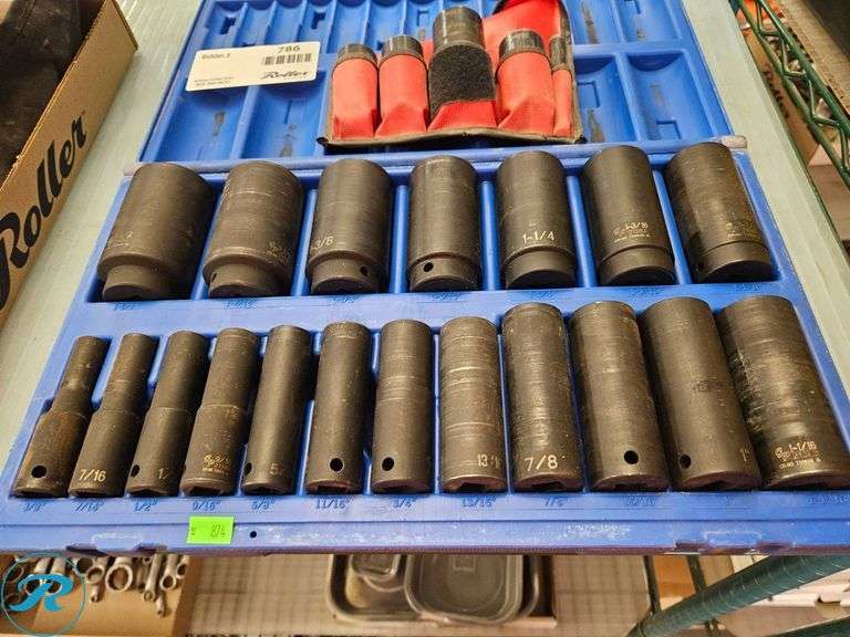 SAE and Metric Impact Sockets with Case in Assorted Sizes - Roller Auctions