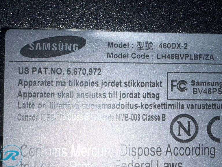 Samsung 46” Model 460MX-2 LCD Display - Roller Auctions