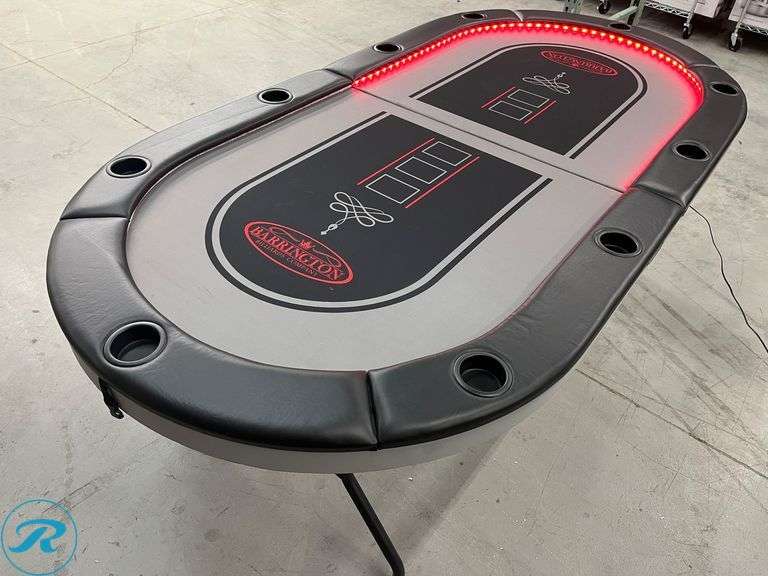 Barrington 10-player Poker Table with LED Lights, Foldable, Includes ...