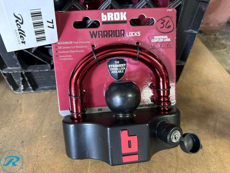 Crate of (8) New BROK Warrior Universal Coupler Locks - Roller Auctions